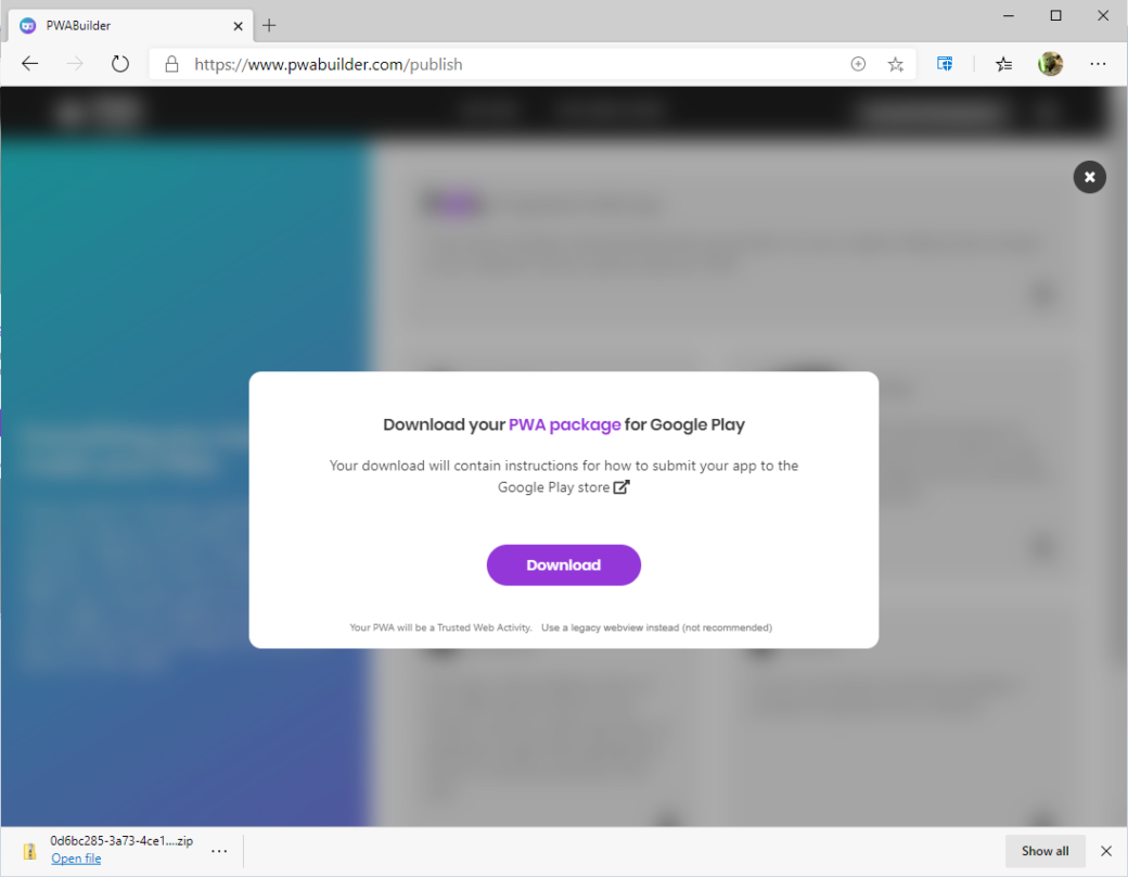 Publishing your PWA in the Play Store in a couple of minutes using PWA ...